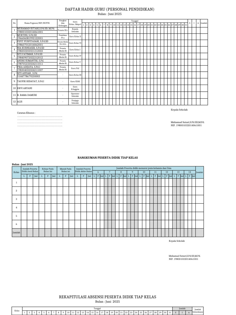 Absen Umum 20242025 Desktop Kem8gj5 | PDF