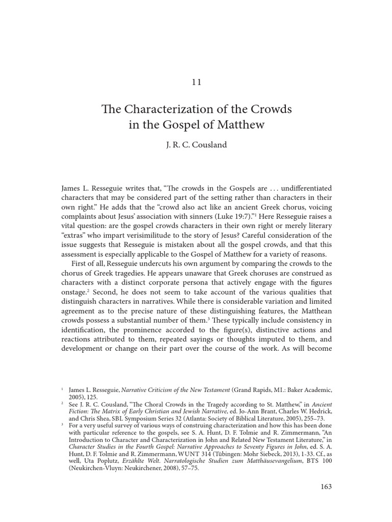 Ch.11 Character Studies in The Gospel of Matthew (Matthew Ryan Hauge ...