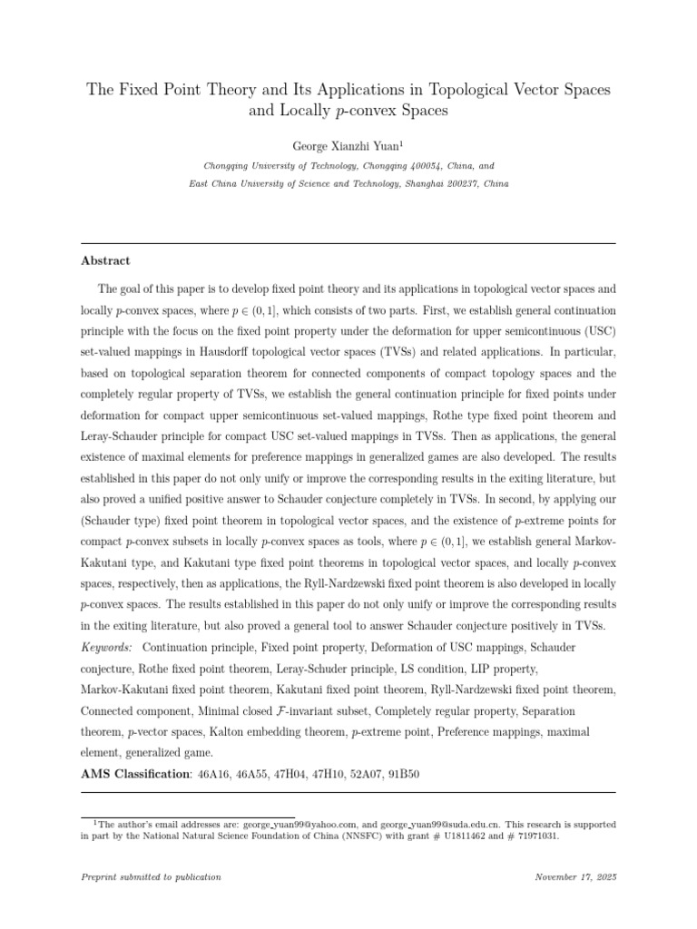 Fixed Point Theory in Topological Spaces | PDF | Compact Space | Topology