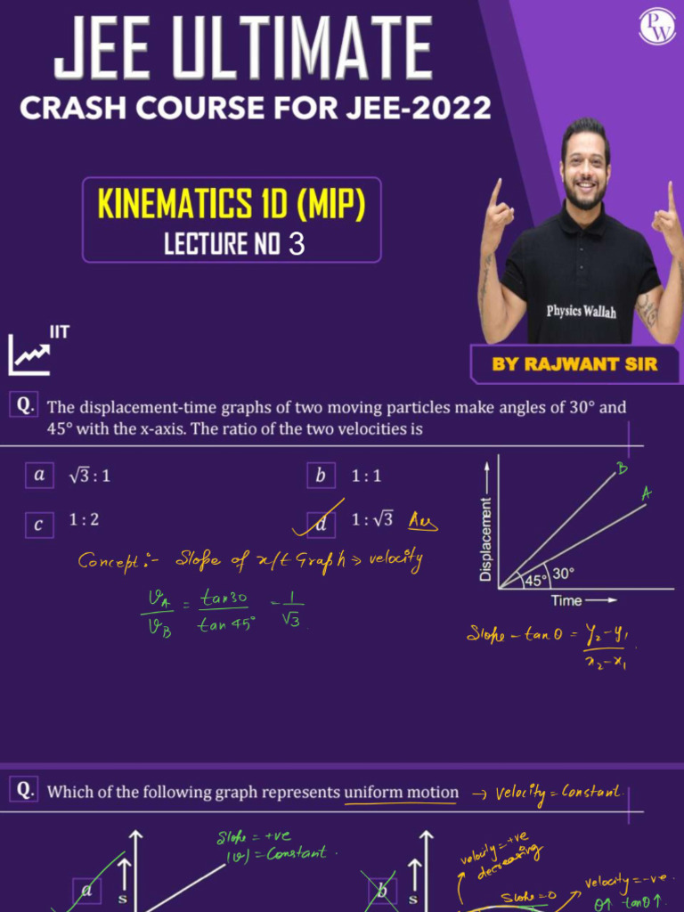 Kinematics-1D 03 - Classnotes | PDF