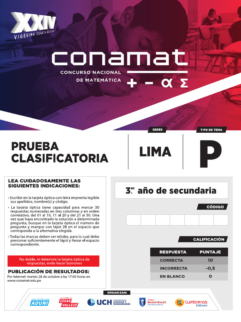 PC_Lima (Presencial)_Conamat_3ºS_Tema P | PDF