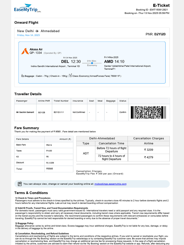 Flight Booking Confirmation Details | PDF | Travel Visa | Airlines