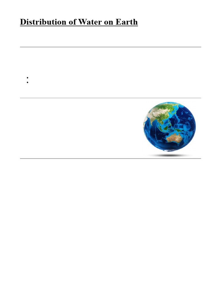 Distribution of Water | PDF | Water Cycle | Water