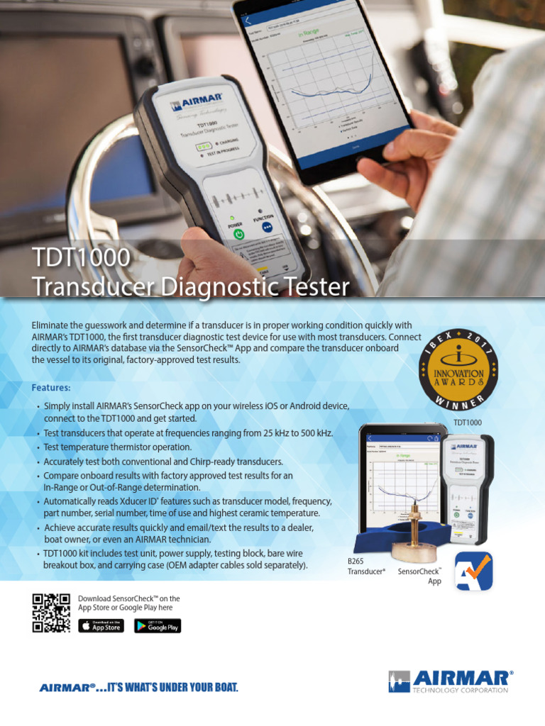 AIRMAR TDT1000 Transducer Tester Guide | PDF | Mobile App | Frequency