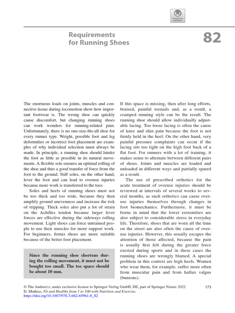 Requirements For Running Shoes | PDF | Foot | Running