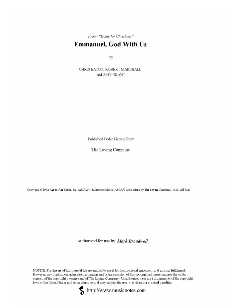 Emmanuel God With Us | PDF