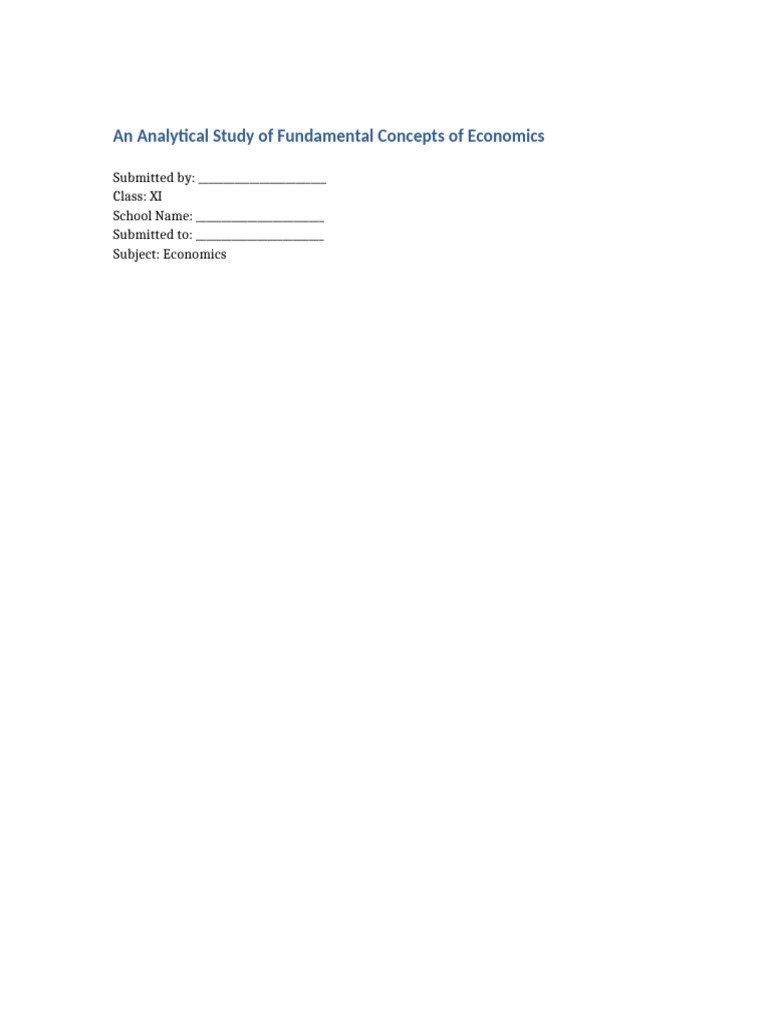 Fundamental Economics Concepts Explained | PDF | Supply (Economics ...