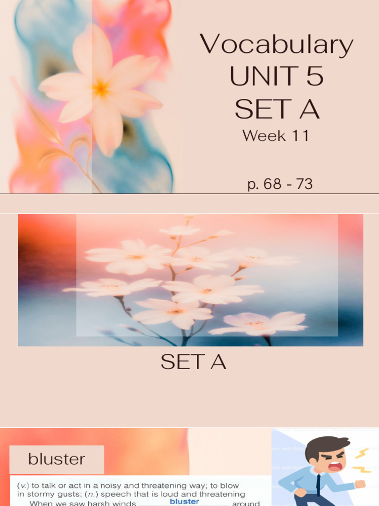 Vocabulary Week 11 Unit 5 Set A | PDF