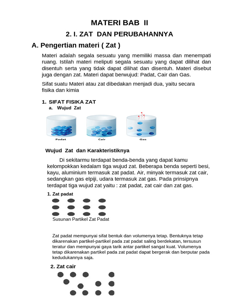 Pengertian dan Sifat Materi Zat | PDF