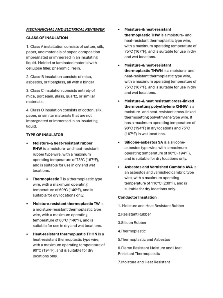 Electrical Insulation and Conductor Types | PDF | Switch | Cable Television