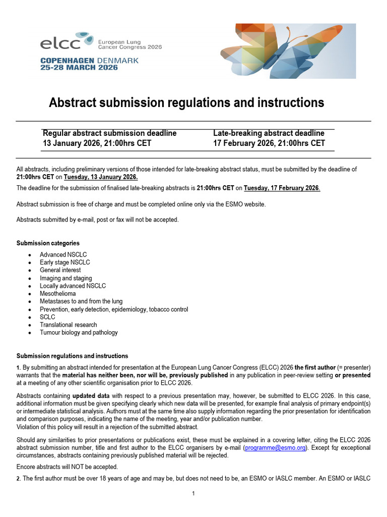 ELCC 2026 Abstract Submission Guidelines | PDF | Abstract (Summary ...