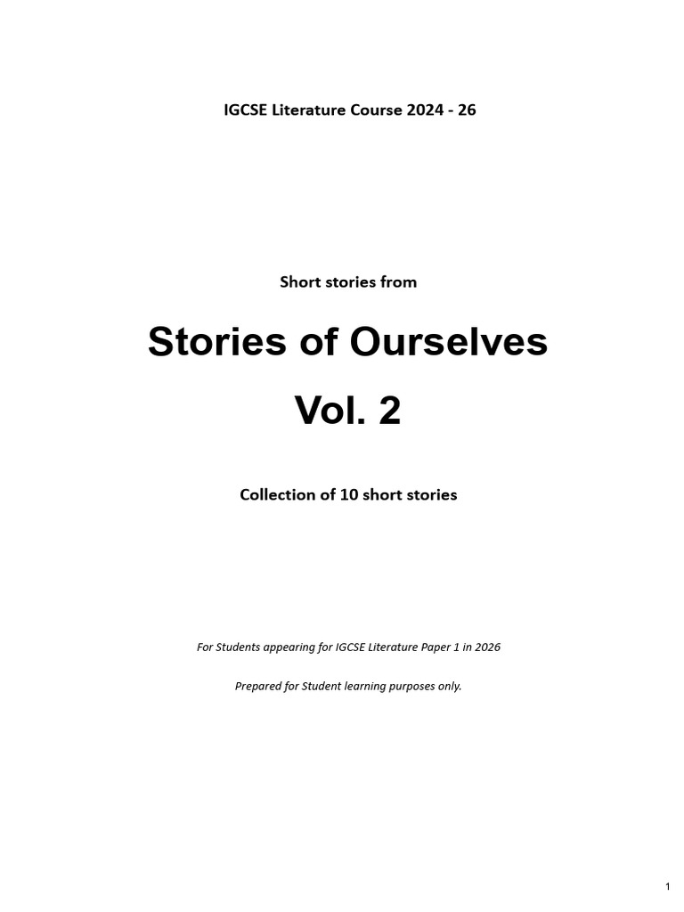 IGCSE Literature Short Stories Guide | PDF