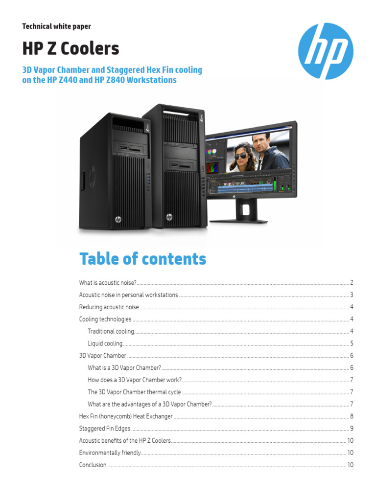 HP Z Coolers | PDF | Heat Exchanger | Sound