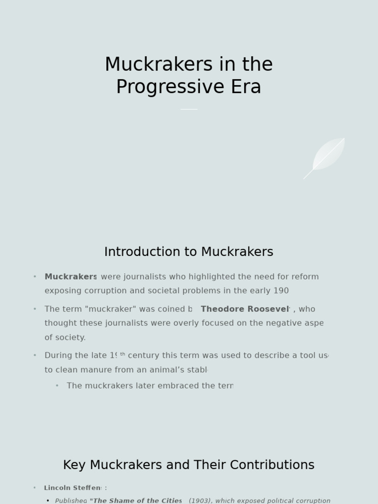 Unit 4 America Comes of Age - Muckrakers | PDF | Muckraker