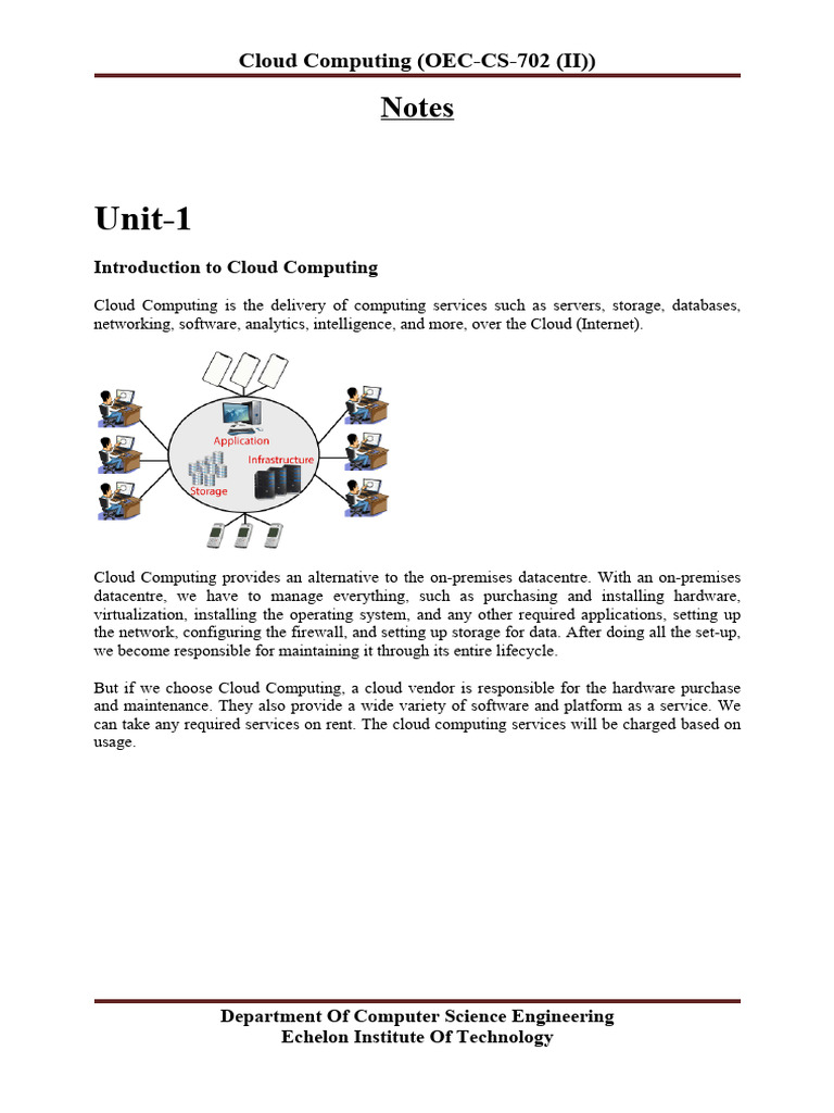 Cloud Computing NOTES | PDF | Cloud Computing | Virtualization