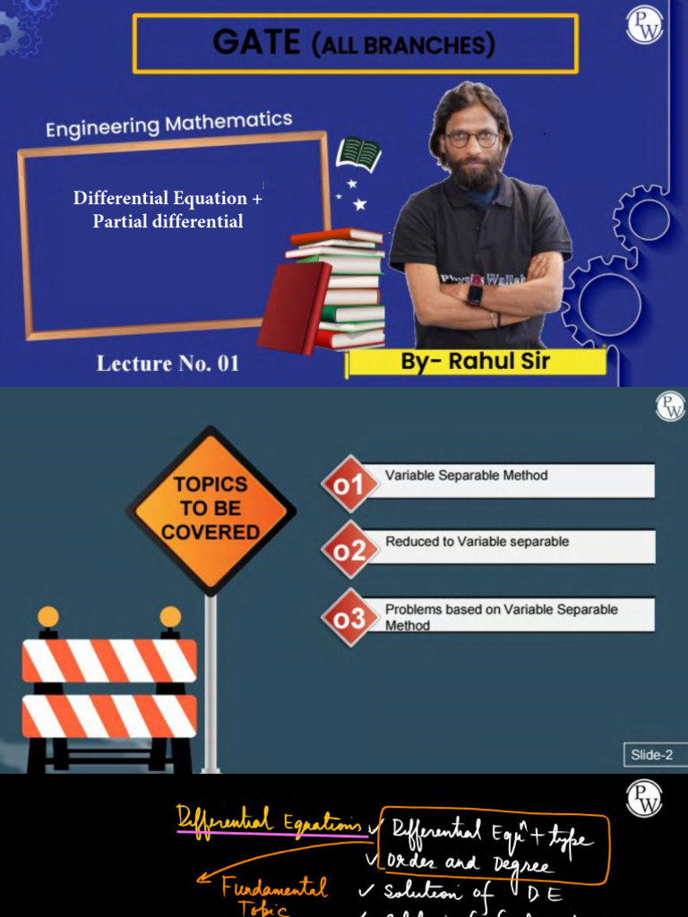 Differential Equation + Partial Differential 01 - Class Notes (By Rahul ...