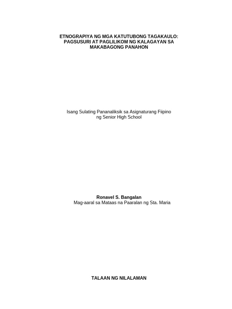 Konseptong Papel Sta. Maria Nhs | PDF