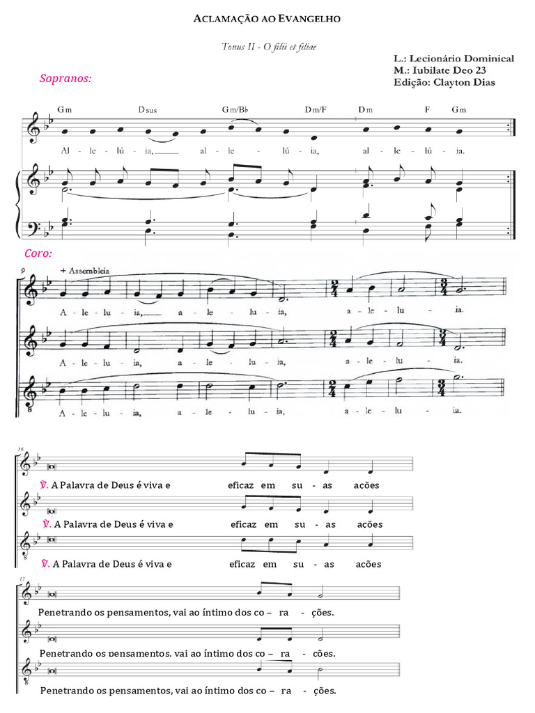 Aleluia - Frisina 3 Vozes (Completo) | PDF