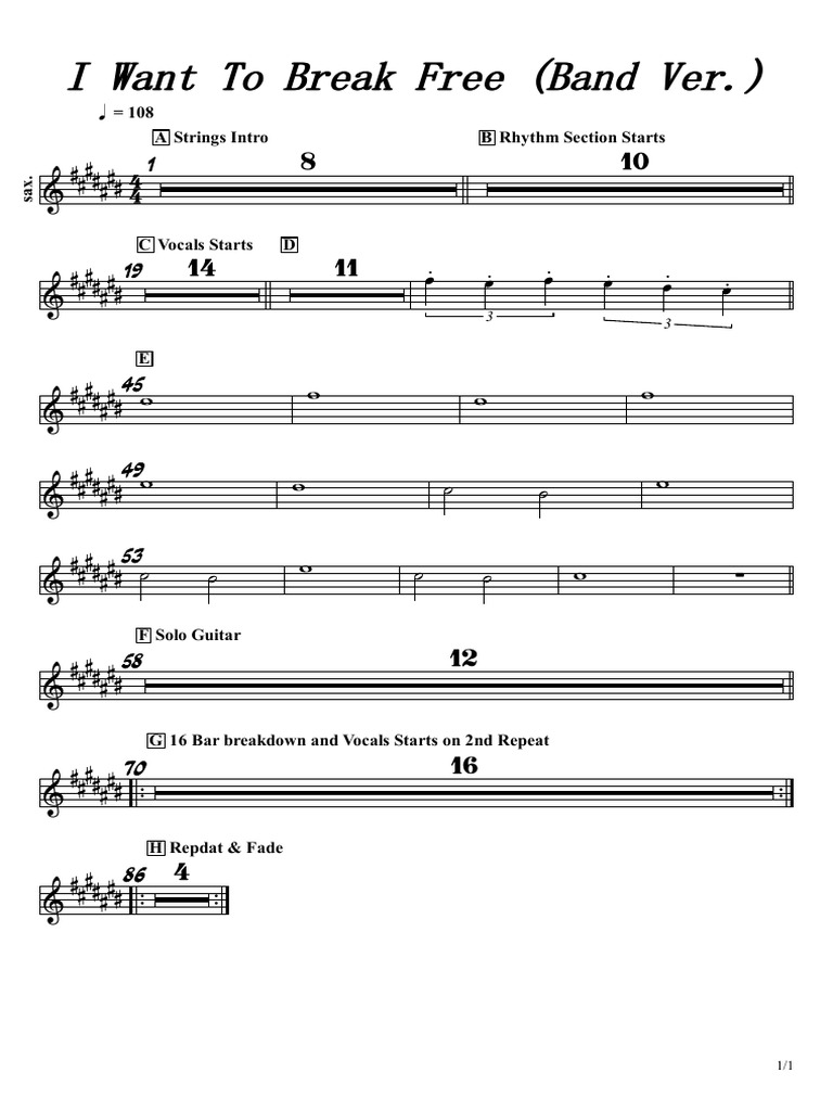I Want To Break Free - Alto | PDF