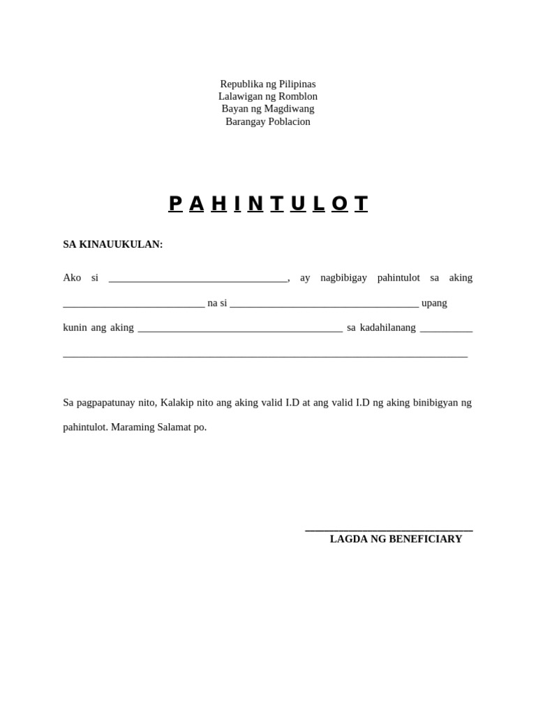 PAHINTULOT | PDF