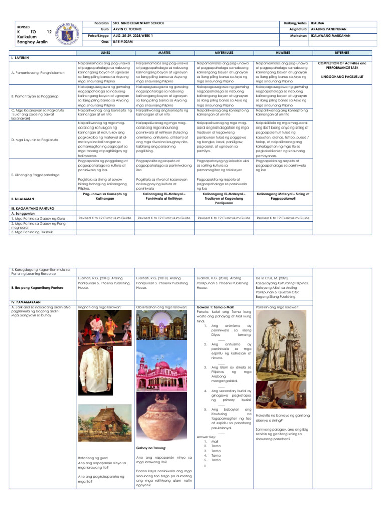 DLL Grade 5 AP Quarter 2 | PDF