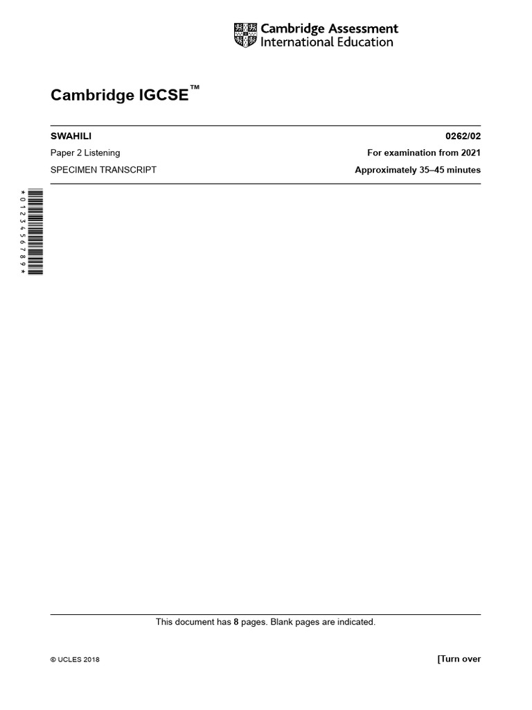 2021 Specimen Paper 2 Transcript | PDF