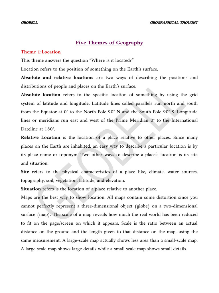 Five Themes | PDF | Longitude | Map