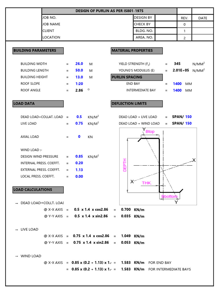 Purlin Design | PDF | Bending | Classical Mechanics