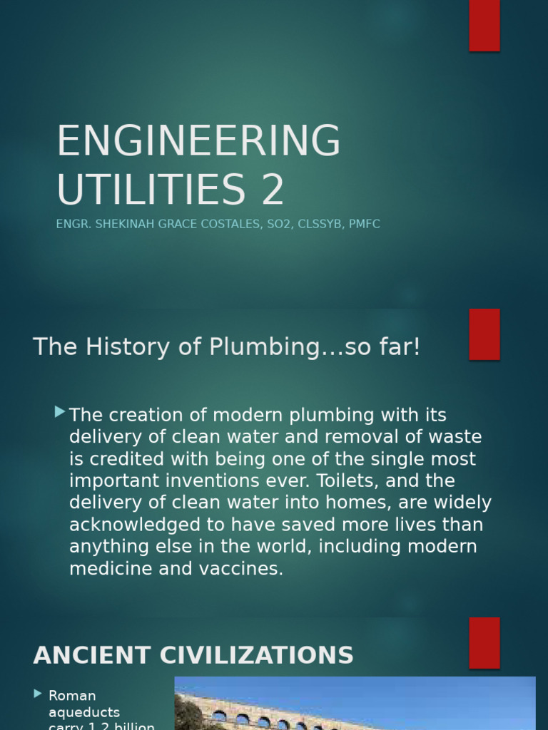 Engineering Utilities 2 History of Plumbing | PDF