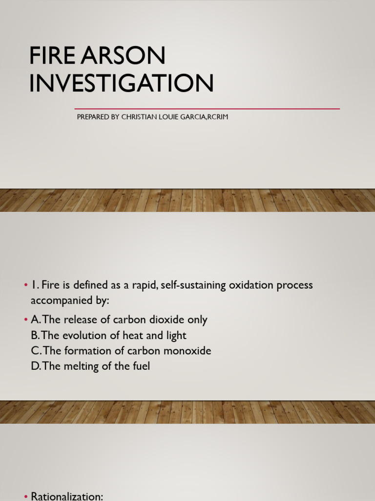Fire Arson Investigation | PDF | Combustion | Fires