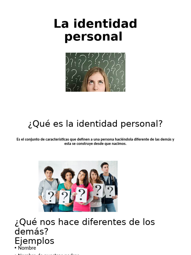 La Identidad Personal | PDF