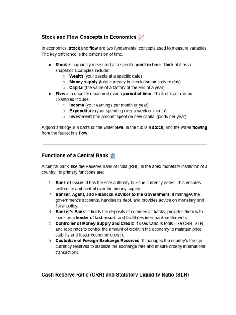 Stock and Flow in Economics Explained | PDF | Money | Repurchase Agreement