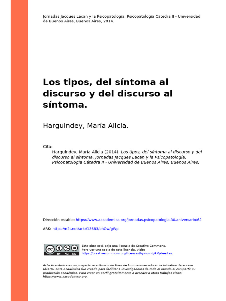 Los Tipos, Del Síntoma Al Discurso y Del Discurso Al Síntoma ...
