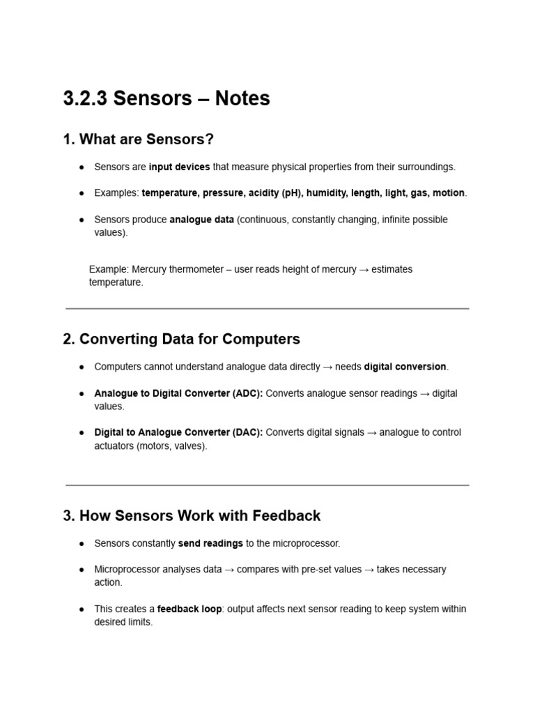 SENSORS | PDF | Sensor | Analog To Digital Converter