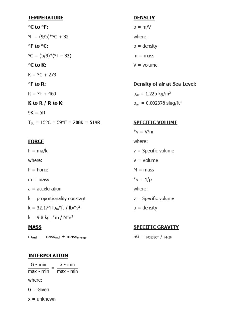 Thermodynamic Equations and Concepts | PDF | Pressure | Density