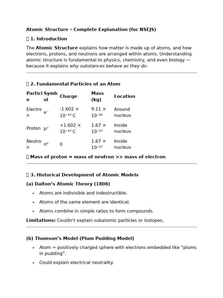 NSEJS Chemistry | PDF | Atoms | Atomic Nucleus