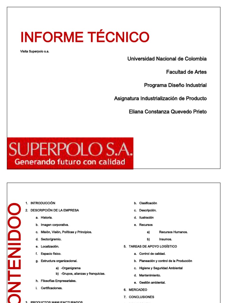 INFORME TECNICO | Calidad (comercial) | Bienestar | Prueba gratuita de ...