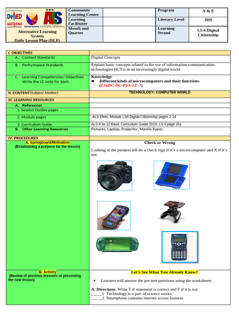3-TECHNOLOGY-COMPUTER WORLD-DLP lesson plan | PDF | Personal Computers | Microcomputers