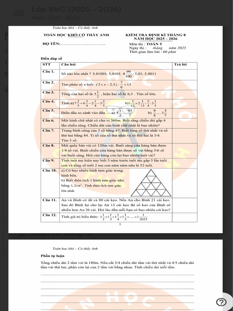 Maths Grade 5 | PDF