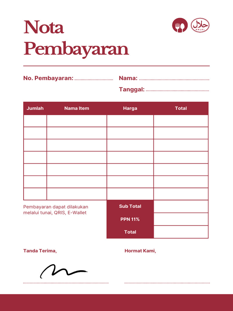 Nota Pembayaran dan Tanda Terima | PDF