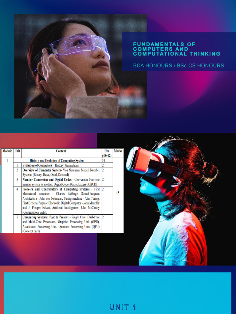 Fundamentals of Computers and Computational Thinking | PDF | Central Processing Unit | Computer ...