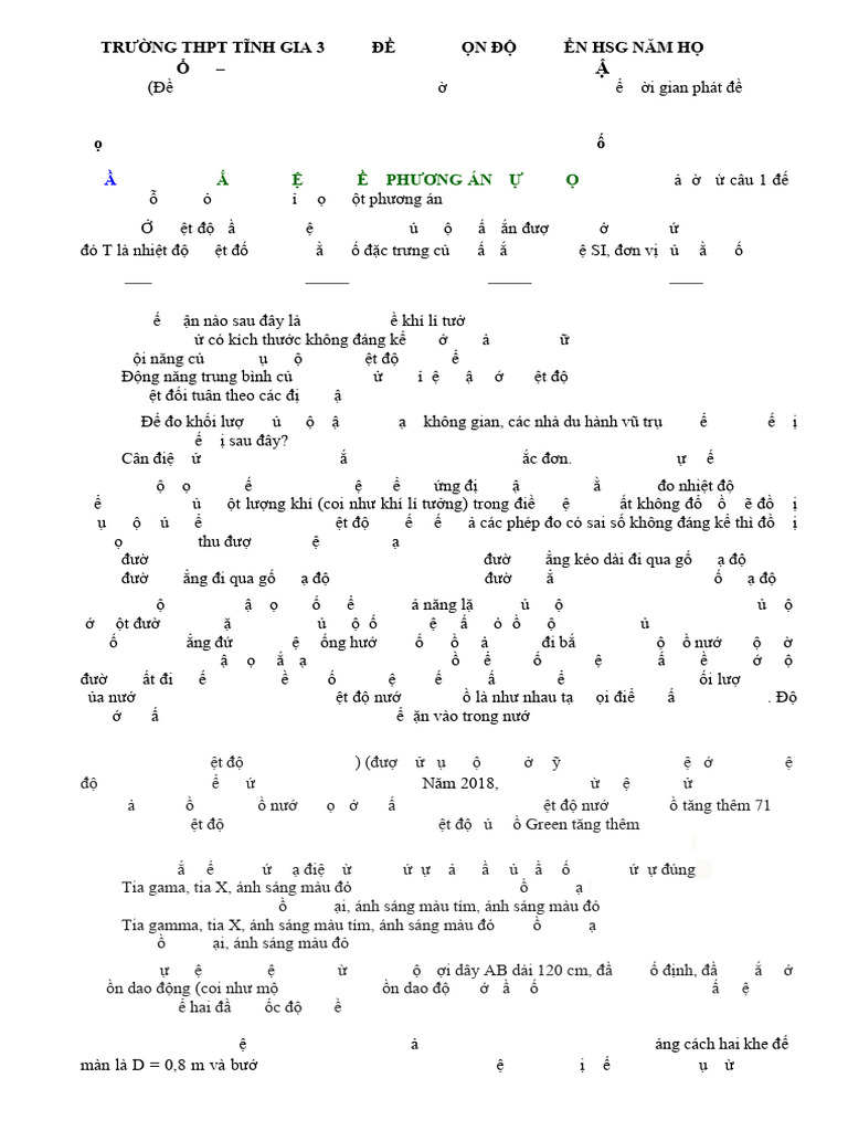 Vat Ly 12-Hsg 12-Thpt Tinh Gia 3-Lan 4-Phan De | PDF