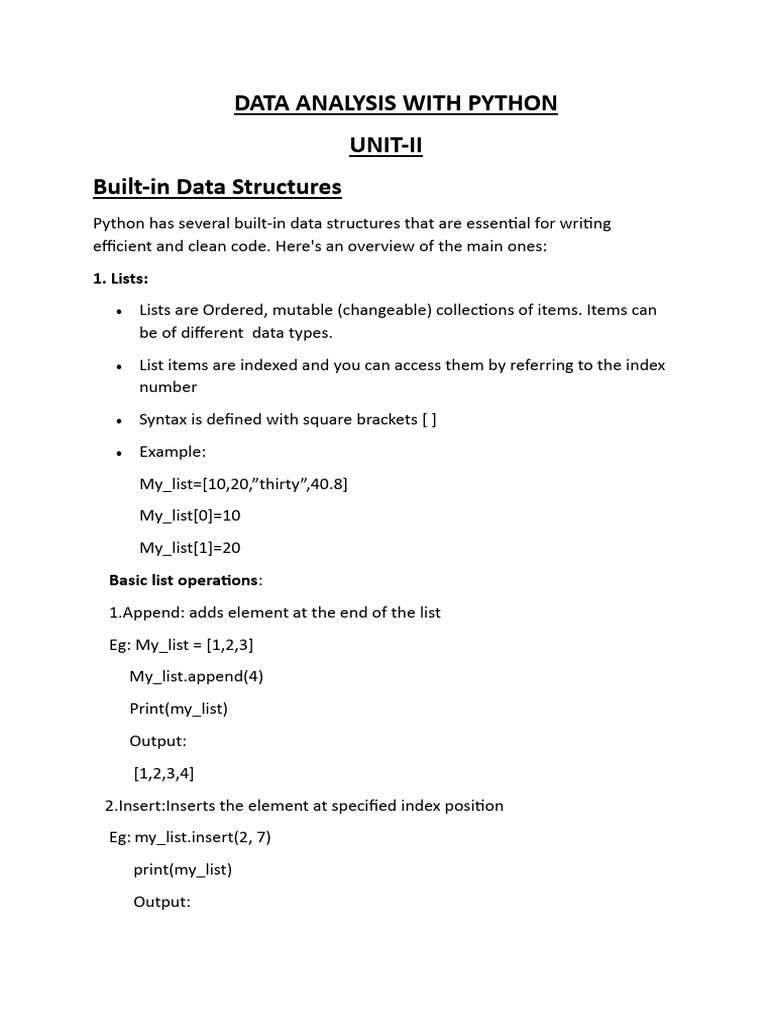 DA UNIT-II | PDF | Matrix (Mathematics) | Parameter (Computer Programming)