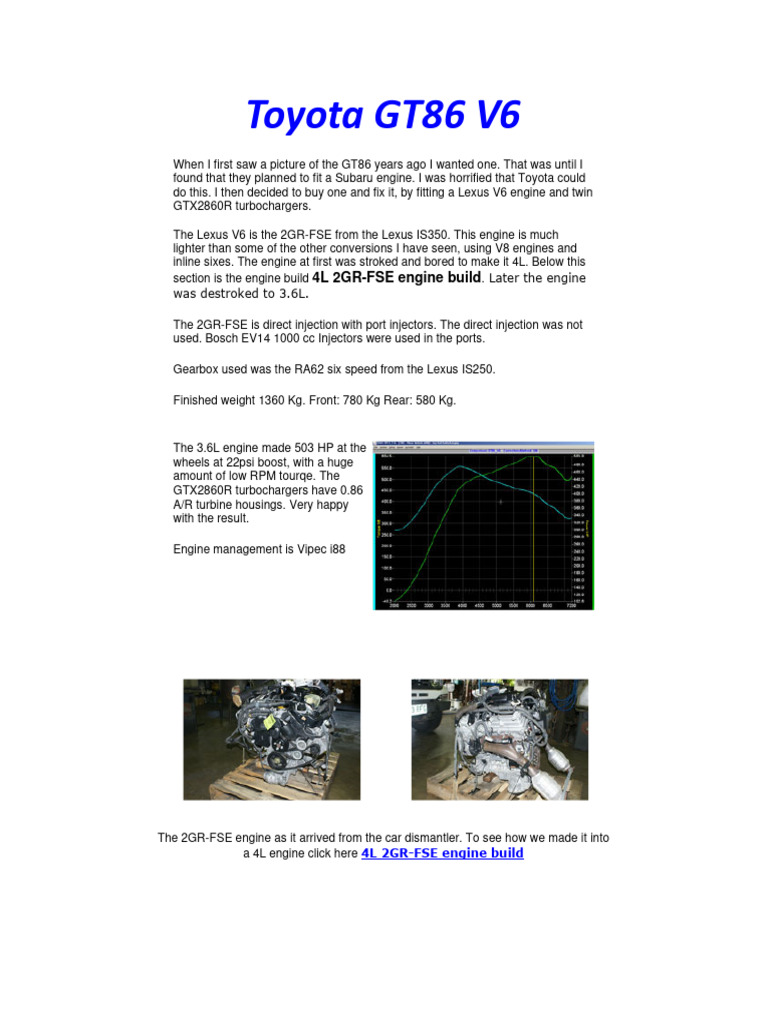 Toyota GT86 V6 | PDF | Internal Combustion Engine | Vehicle Technology