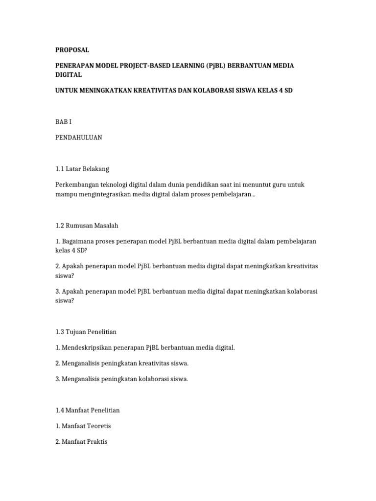 PjBL Digital untuk Kreativitas Siswa SD | PDF