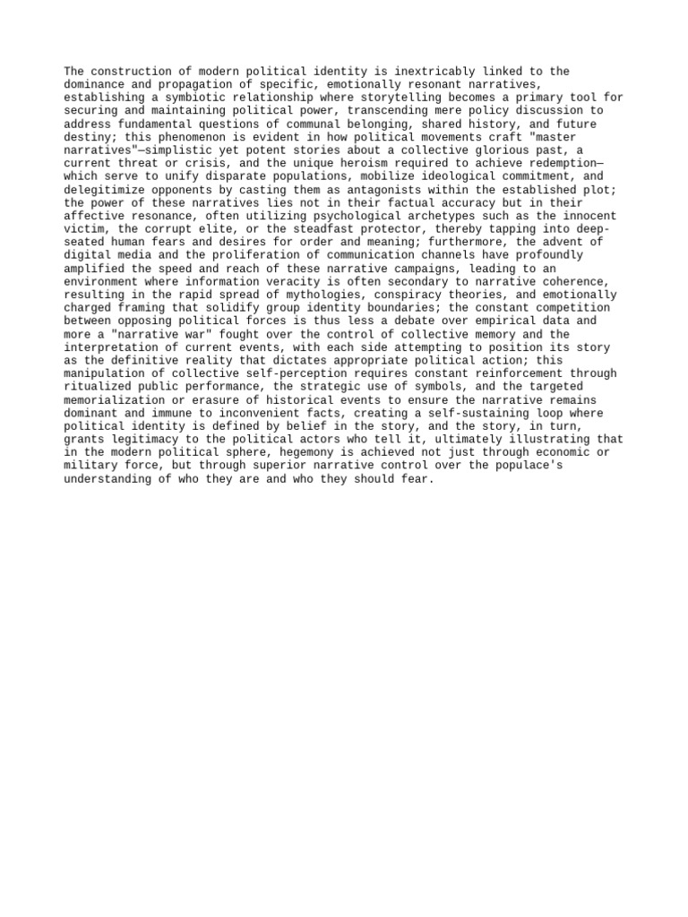 The Interplay of Narrative and Power in Modern Political Identity | PDF ...