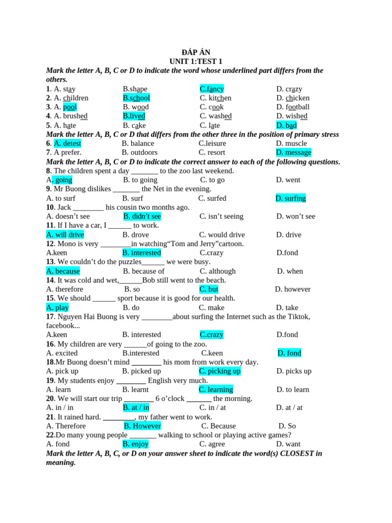 key unit 1 | PDF | Hobbies