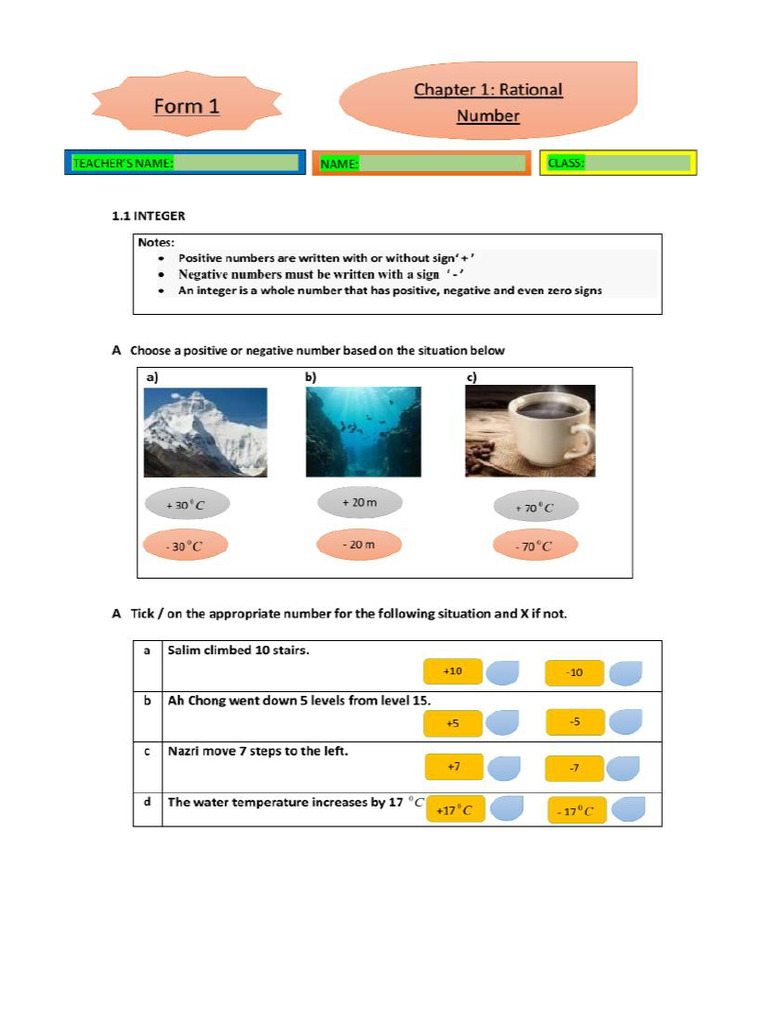 Form 1 Maths | PDF