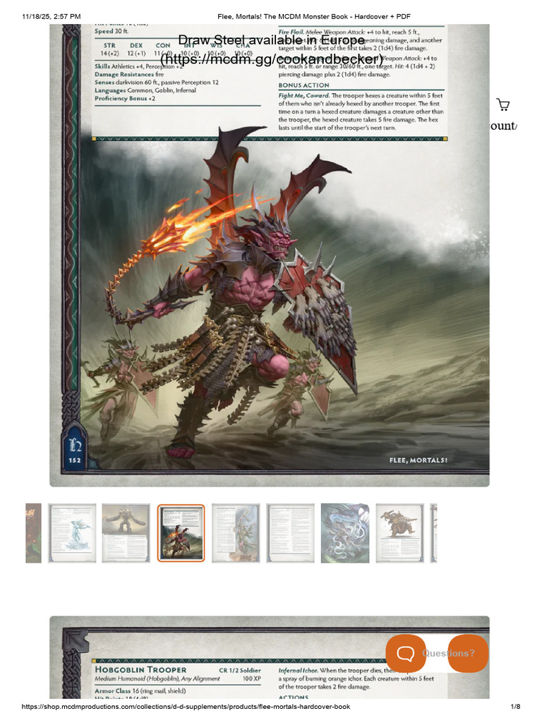 Flee, Mortals! The MCDM Monster Book - Hardcover + PDF | PDF