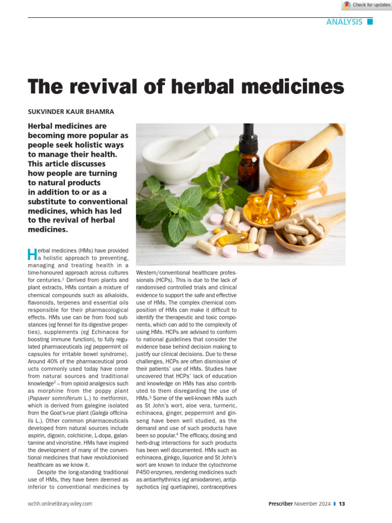 The Revival of Herbal Medicines | PDF | Medical Cannabis | Pharmacology